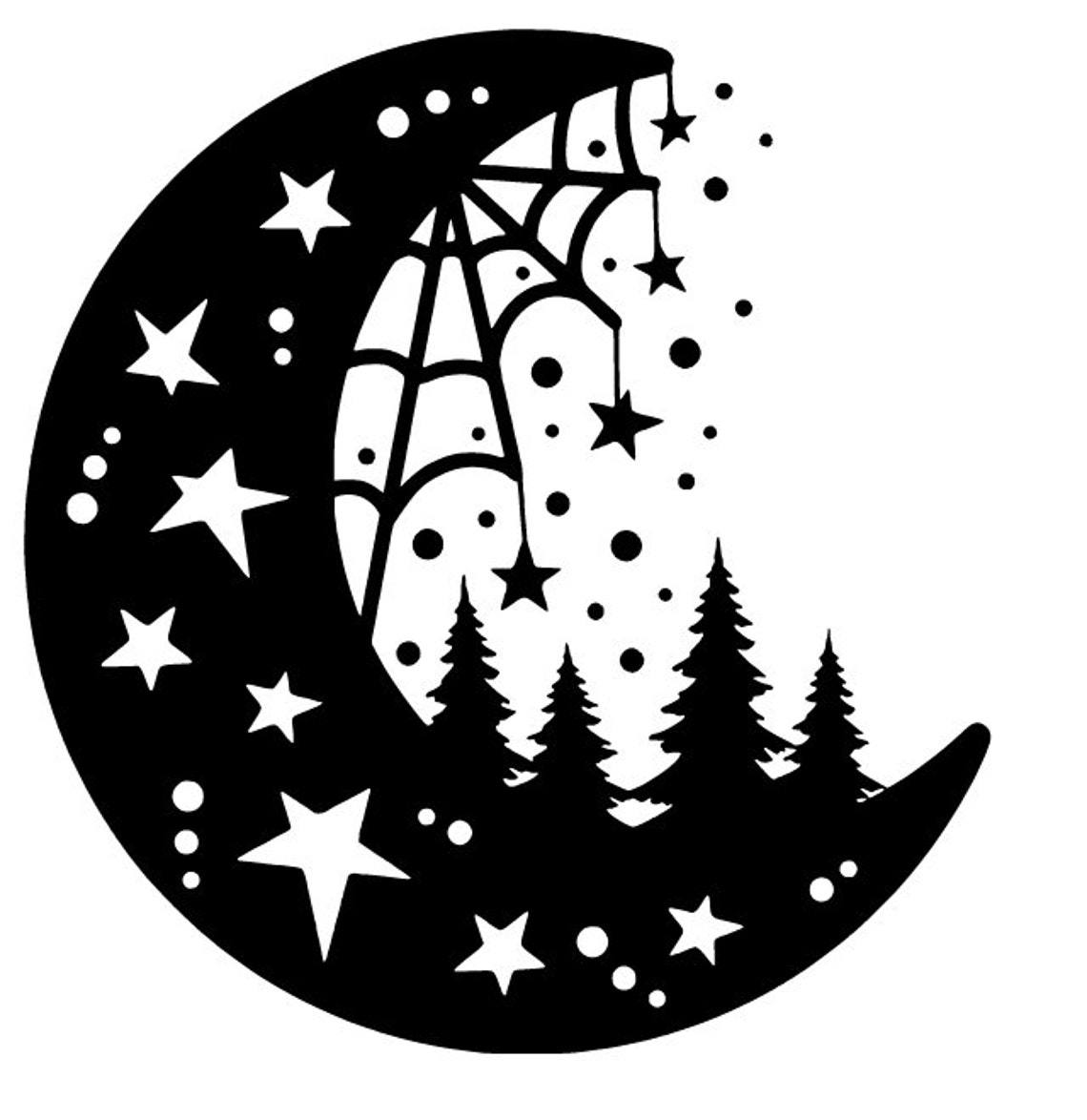 Spider Web Moon SVG and PNG Files for Cricut Silhouette - Etsy
