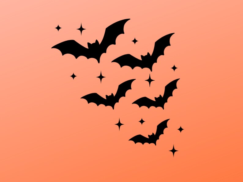 Bats and Stars SVG, Halloween Cut Files (digital Download) - Etsy