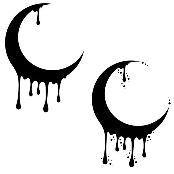 Dripping Crescent Moon SVG and PNG Files for Cricut | Etsy