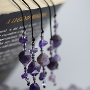 Amethyst Beaded Bookmark String Book Thong Page Holder for - Etsy