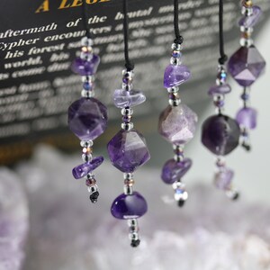 Amethyst Beaded Bookmark String Book Thong Page Holder for - Etsy