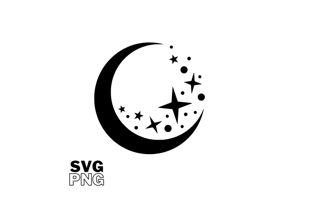 Moon and Stars SVG PNG: Cricut & Silhouette Cut Files (digital Download ...