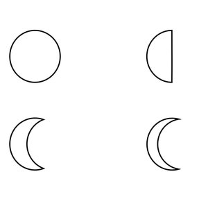 Lunar Phases SVG Collection, Crescent Moon Svgs, Full Moon Cut Files ...