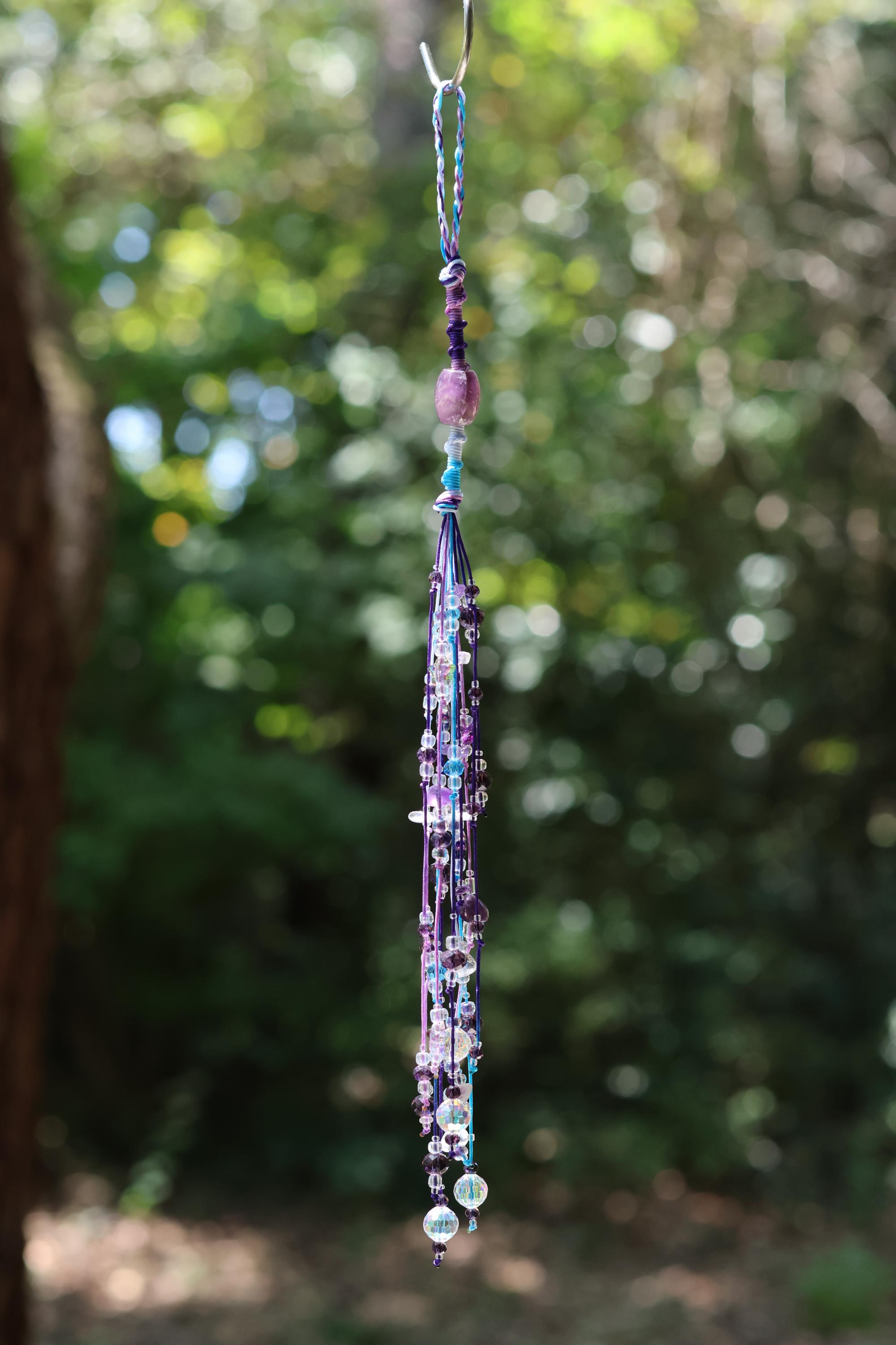 Amethyst Suncatcher, Crystal Window Decoration, Dopamine Decor - Etsy