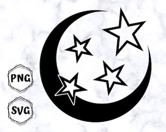 Dripping Crescent Moon SVG and PNG Files for Cricut - Etsy