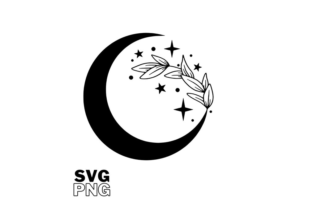 Boho Moon SVG and PNG Files: Celestial Clip Art (digital Download) - Etsy