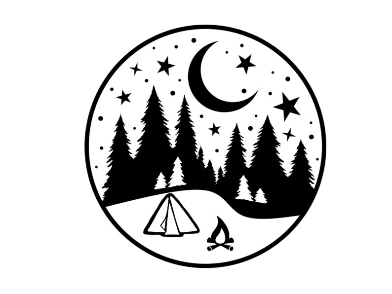 Crescent Moon Camp SVG Files for Cricut Silhouette Machine - Etsy