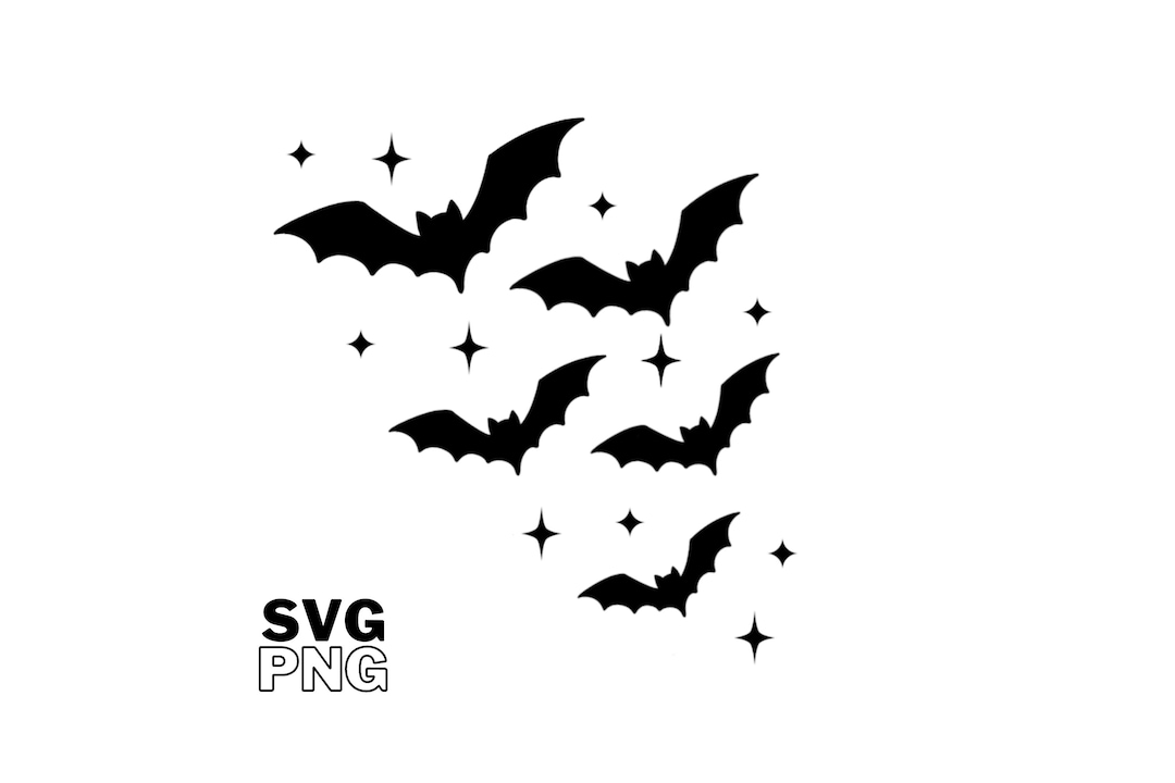Bats and Stars SVG, Halloween Cut Files (digital Download) - Etsy