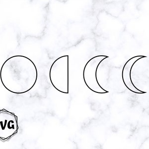 Lunar Phases SVG Collection, Crescent Moon Svgs, Full Moon Cut Files ...