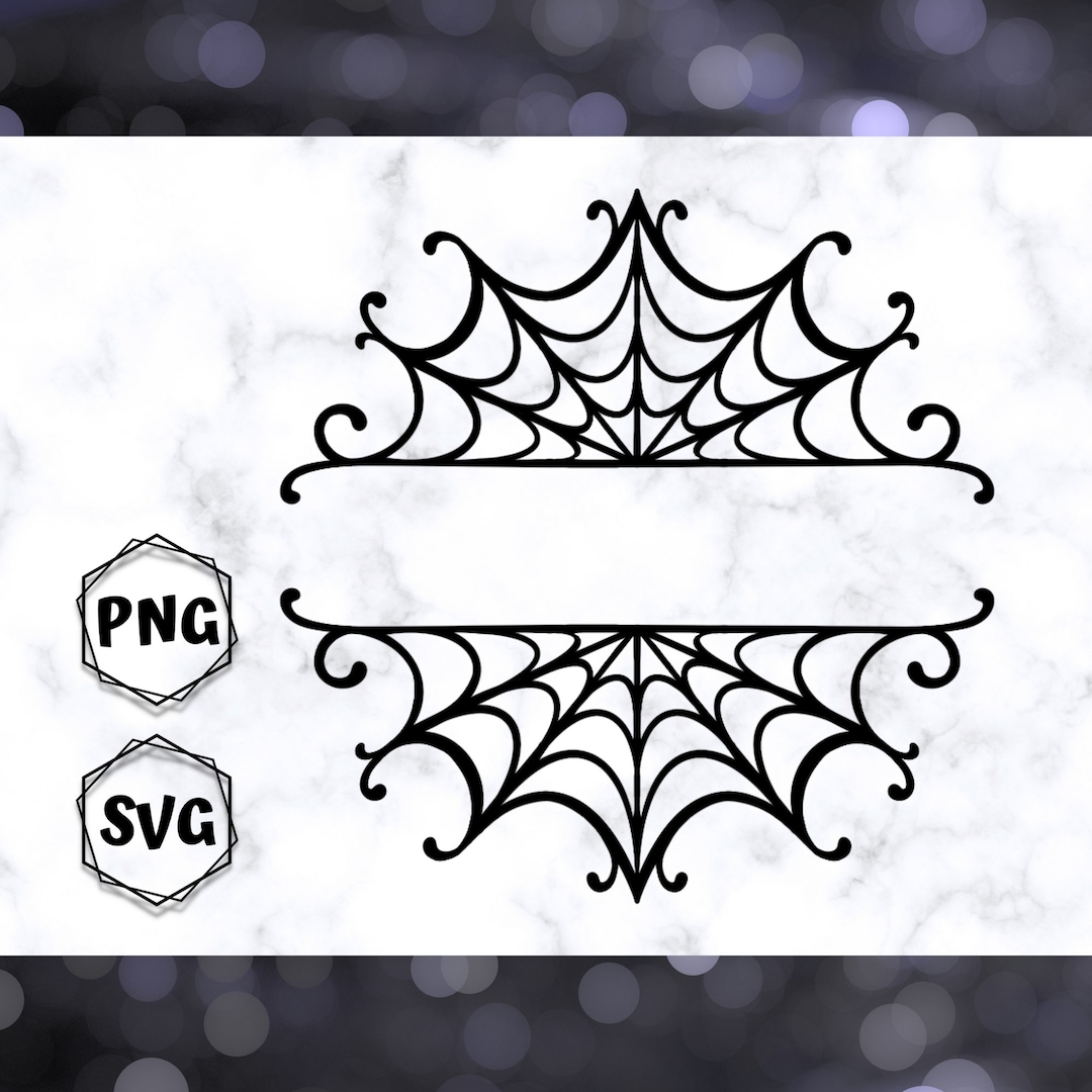 Spiderweb Name Frame SVG and PNG Files for Circuit, Halloween Cut Files ...