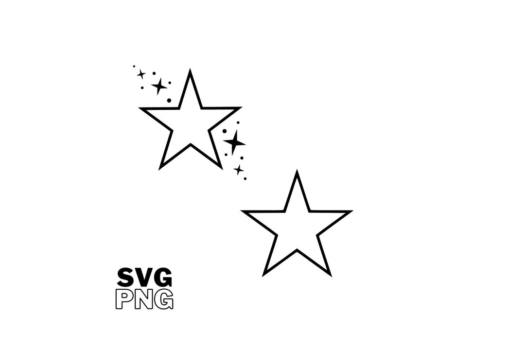 Stern Kontur SVG PNG Dateien: Cricut & Silhouette (Digitaler Download ...
