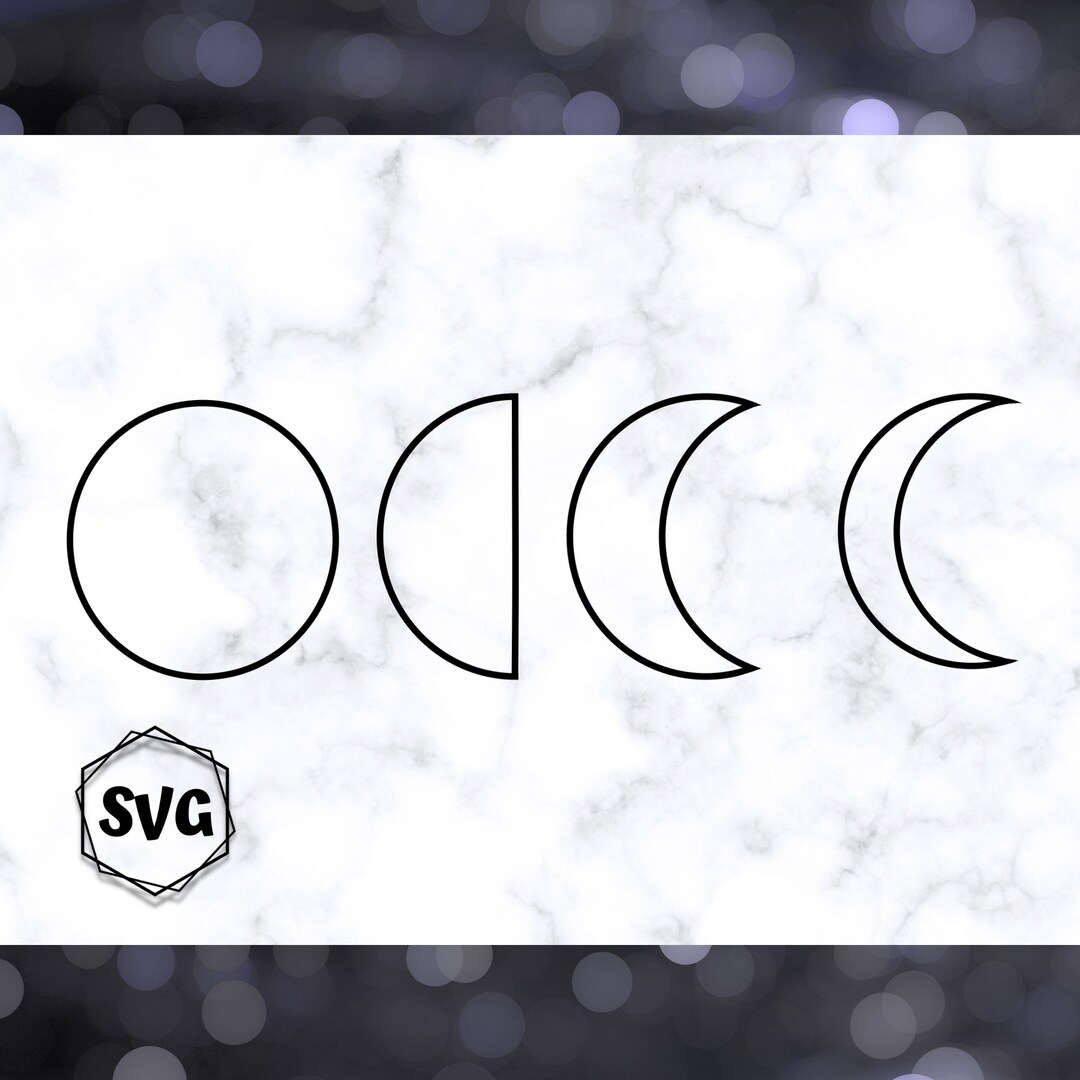 Lunar Phases SVG Collection, Crescent Moon Svgs, Full Moon Cut Files ...