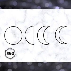 Lunar Phases SVG Collection, Crescent Moon Svgs, Full Moon Cut Files ...