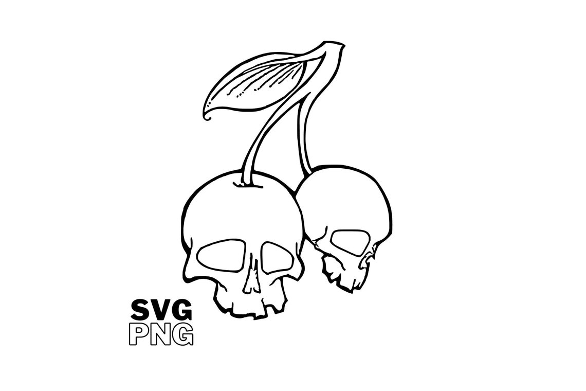 Cherry Skulls SVG Files for Cricut, Silhouette Machine, Laser Cutters ...