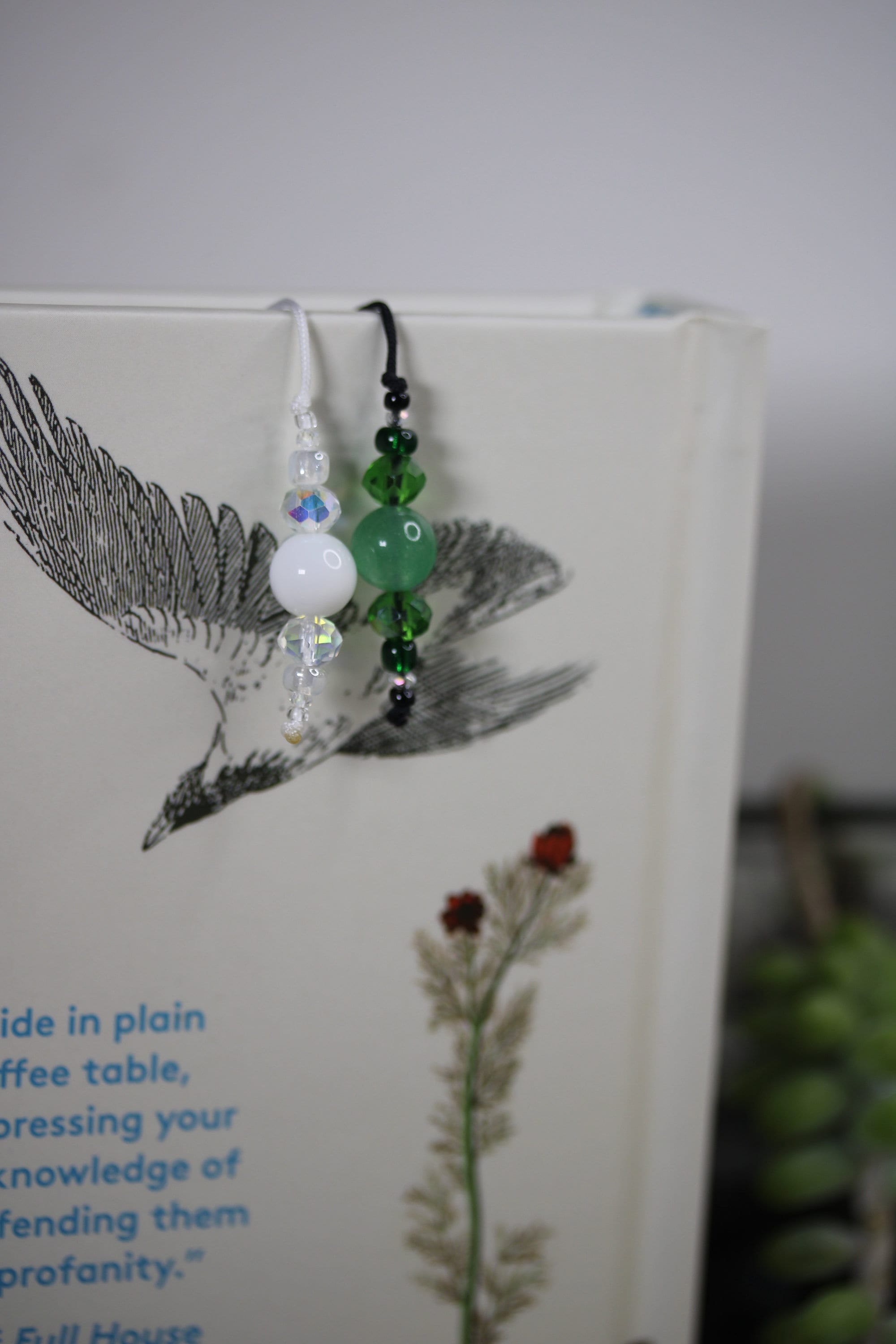 Stone and Crystal Beaded Bookmarks String Book Thong Page - Etsy
