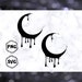 Dripping Crescent Moon SVG and PNG Files for Cricut - Etsy