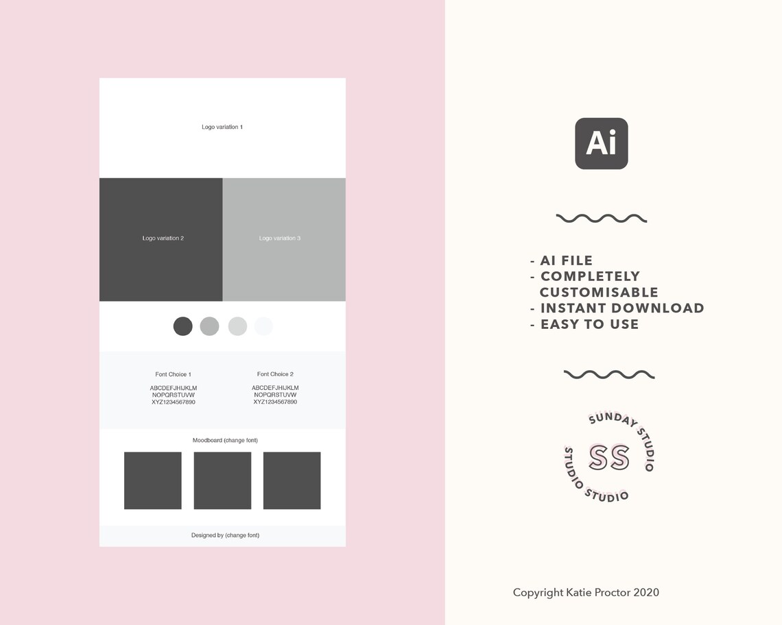 Customisable Brand Guidelines Document Kit Design Template for Adobe ...