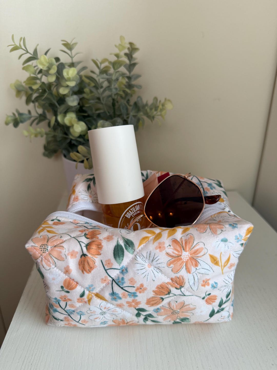 Quilted Handmade Small Flower Makeup Bag - Etsy