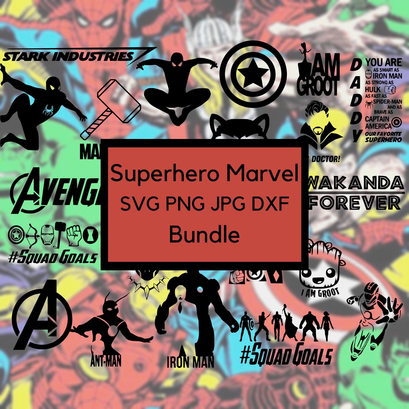 20 SVG PNG JPG and Dxf Instant Digital Download Superhero - Etsy