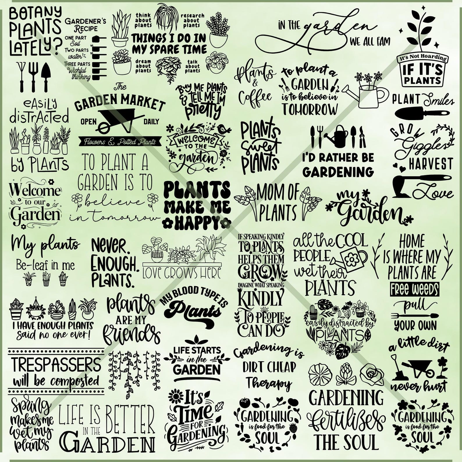 50+ Garden/plants SVG PNG JPG Dxf Instant Download Bundle, for Cricut ...