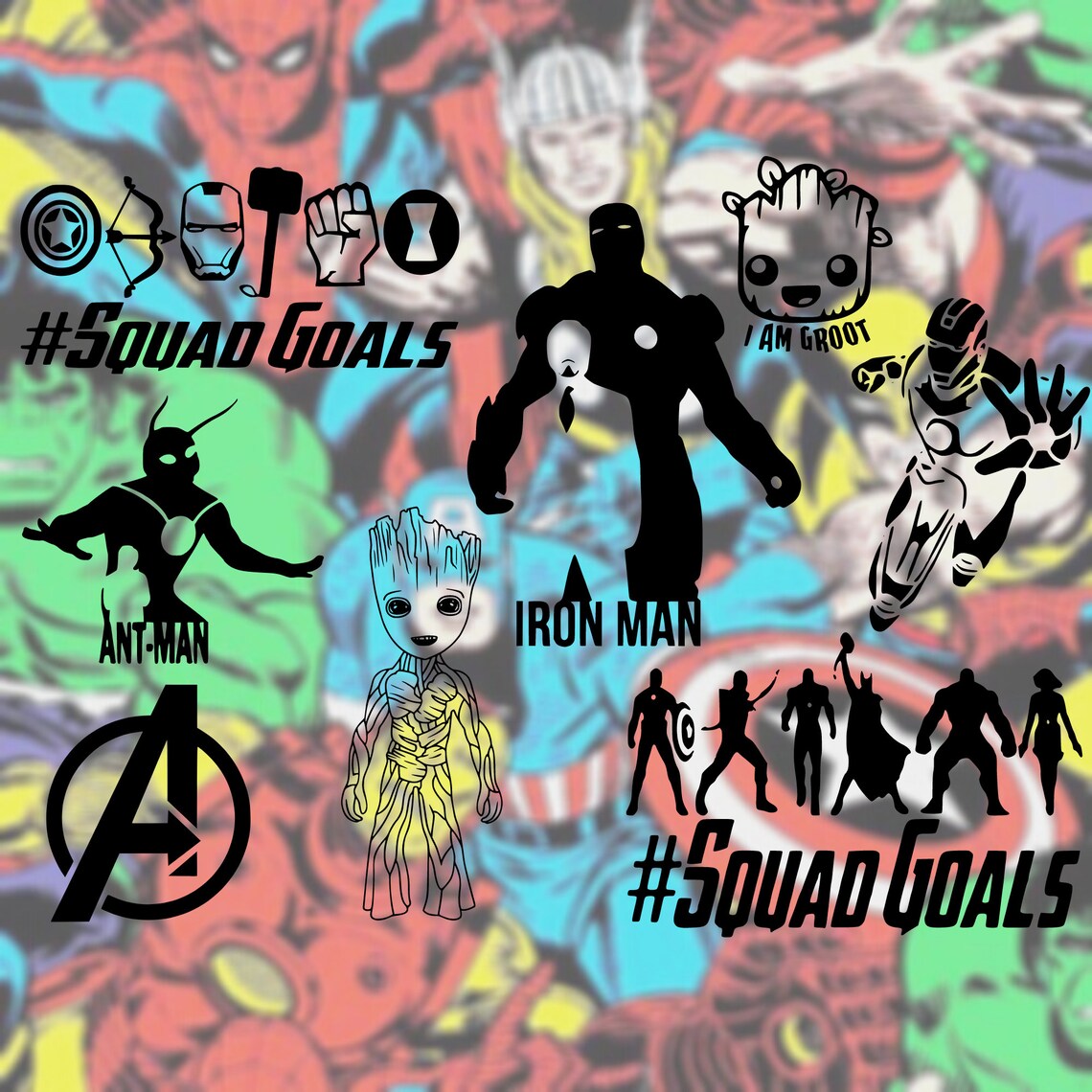 20 SVG PNG JPG and Dxf Instant Digital Download Superhero - Etsy