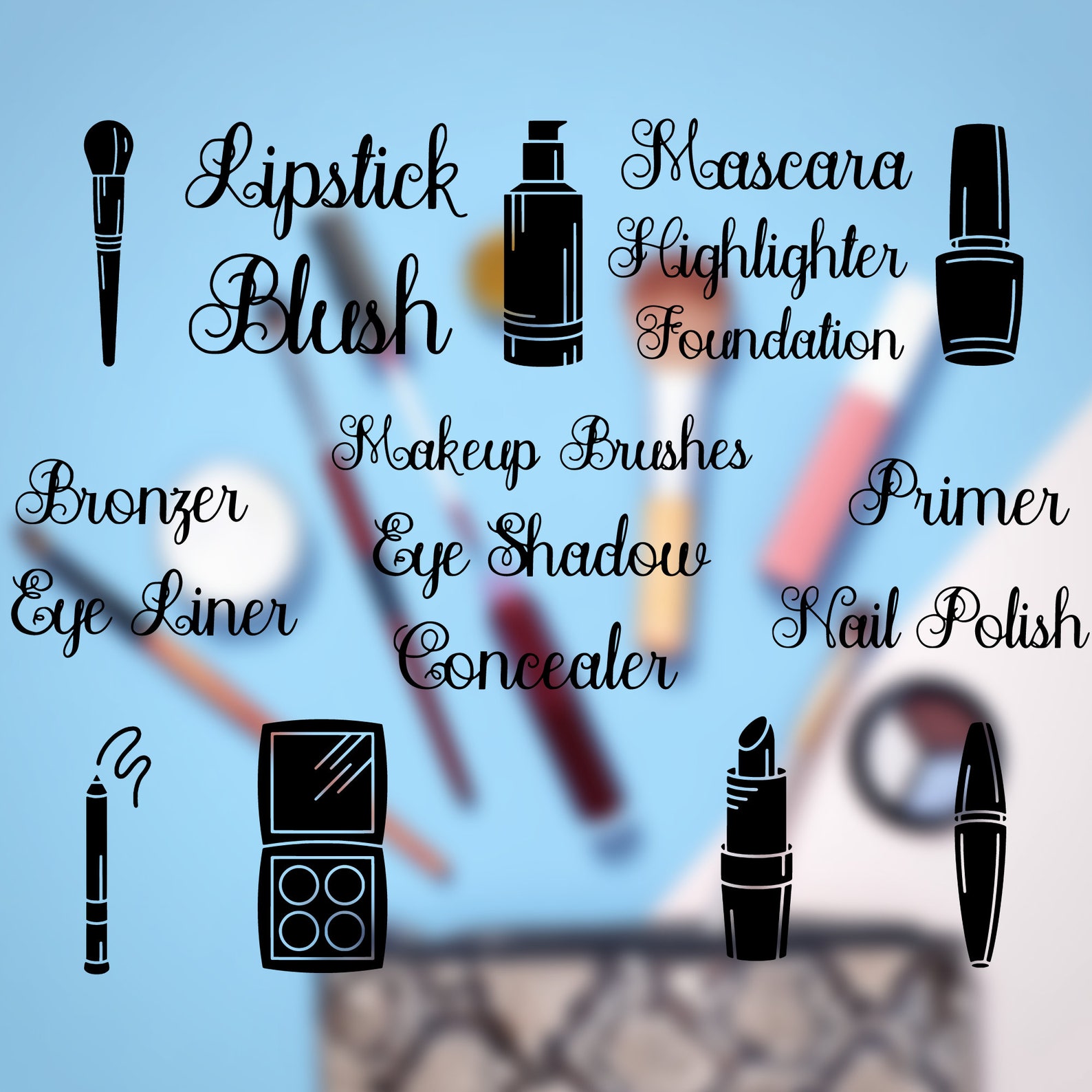 50 SVG PNG DXF Eps Instant Digital Download Makeup Bundle - Etsy