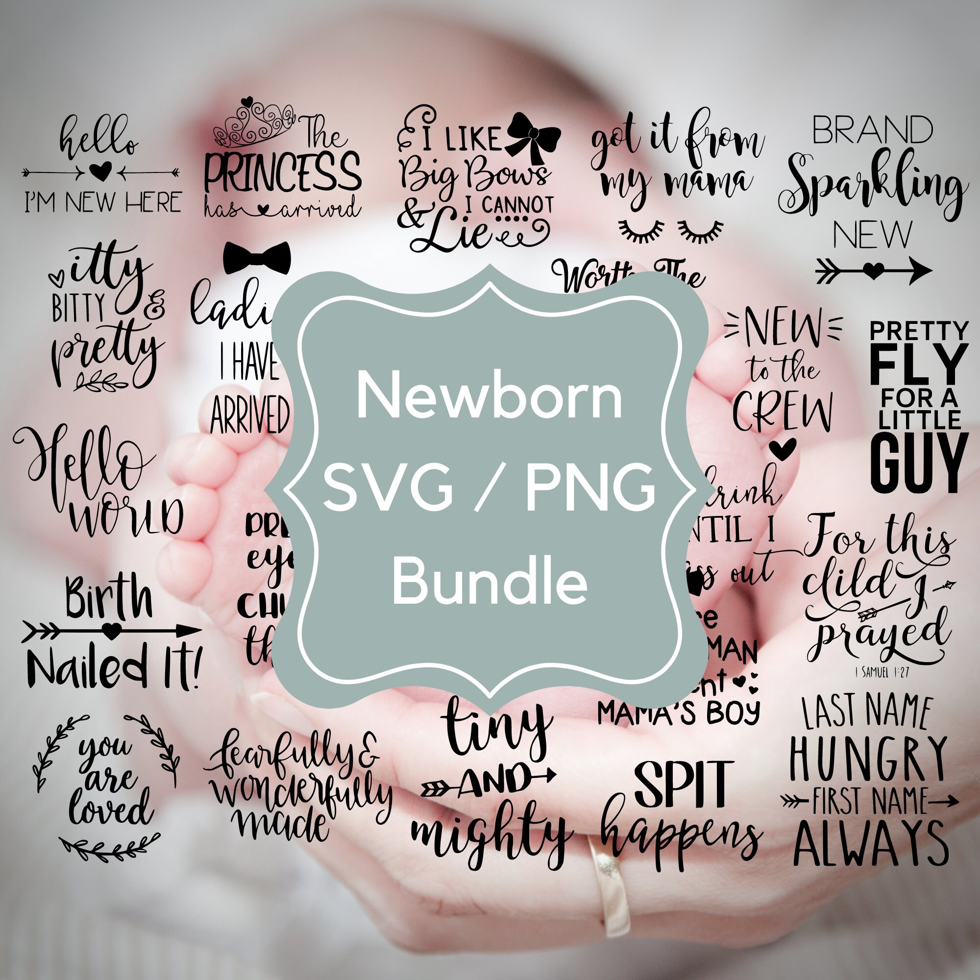 20 SVG/PNG Instant Download Newborn Bundle for Cricut or - Etsy