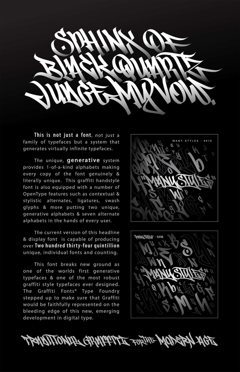 Manystyles™ Generative Graffiti Font - Etsy