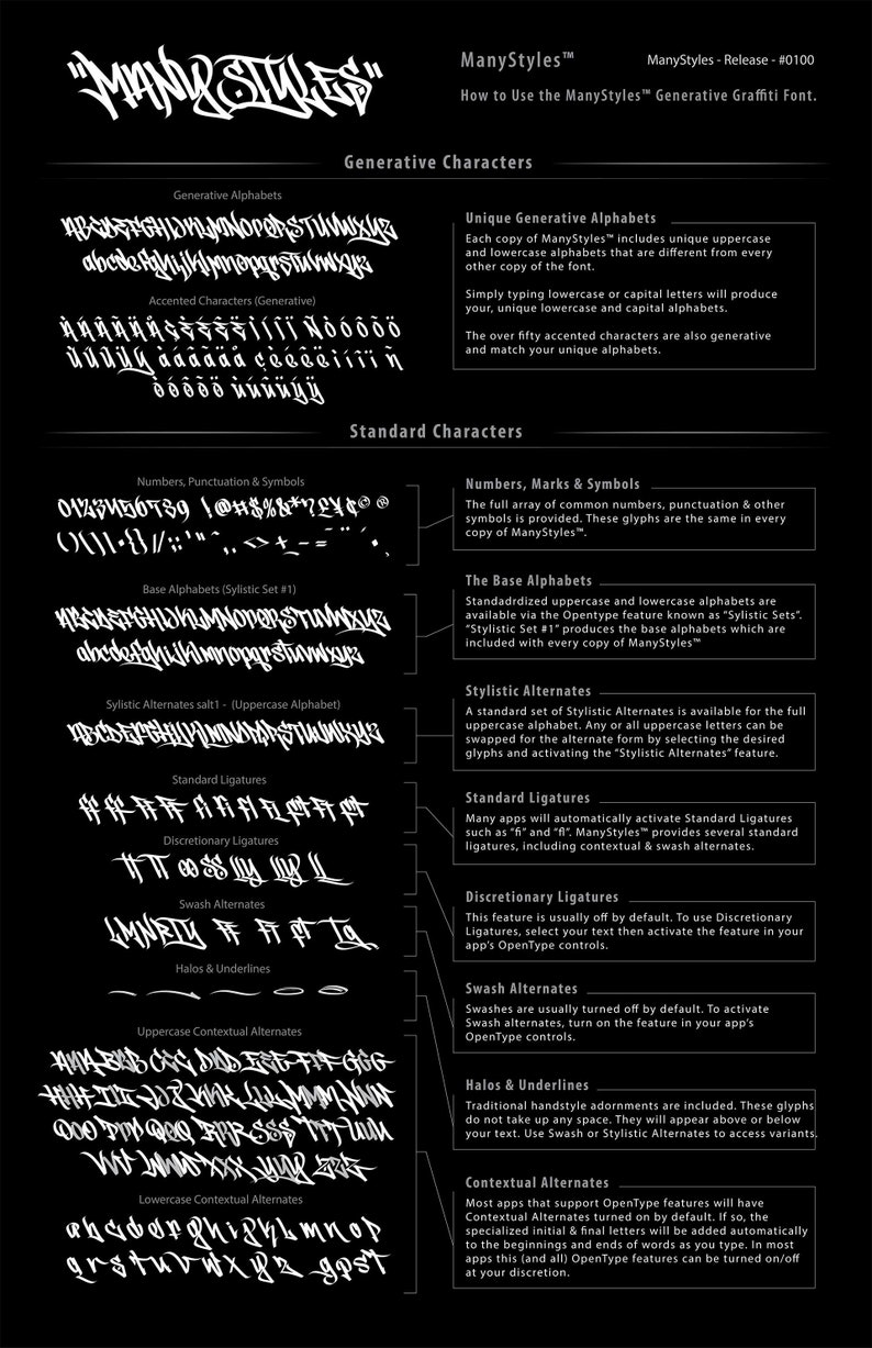 Manystyles™ Generative Graffiti Font - Etsy