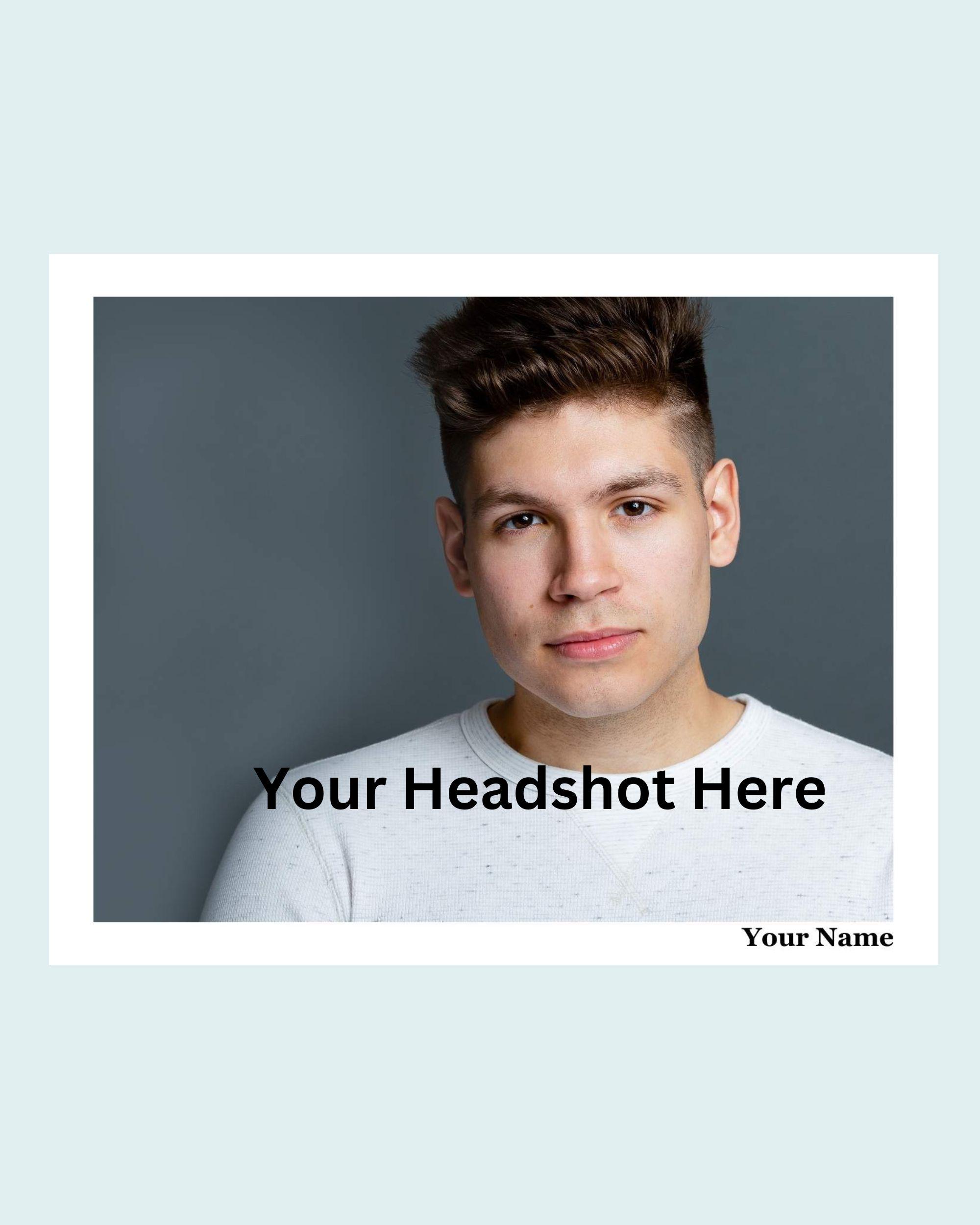 Digital Headshot Border Name Professional Editing Headshot Border With ...