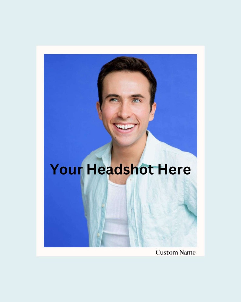 Editable Digital Headshot Canvas Template Name Headshot Border With ...