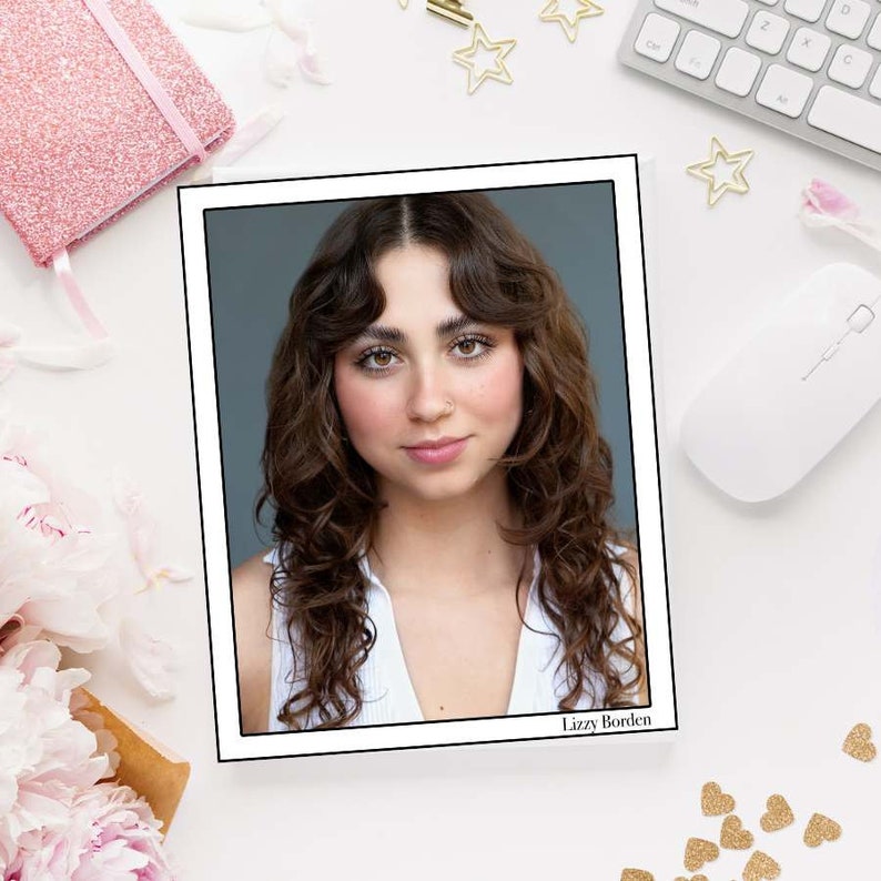 Customizable Digital Headshot Template Editable Name Headshot Border ...