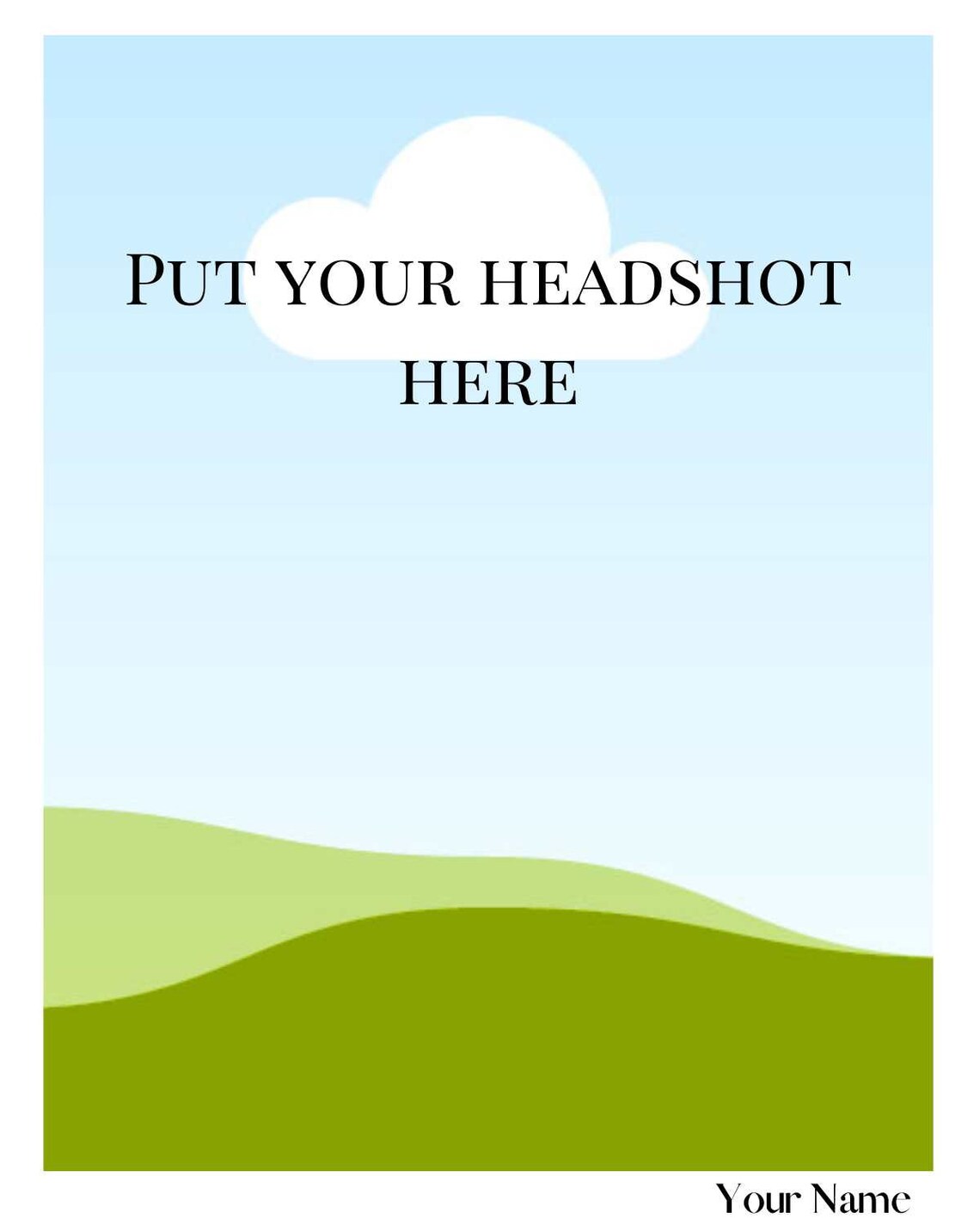 Editable Digital Headshot Canvas Template Name Headshot Border With ...