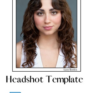 Customizable Digital Headshot Template Acting Name Headshot Border With ...