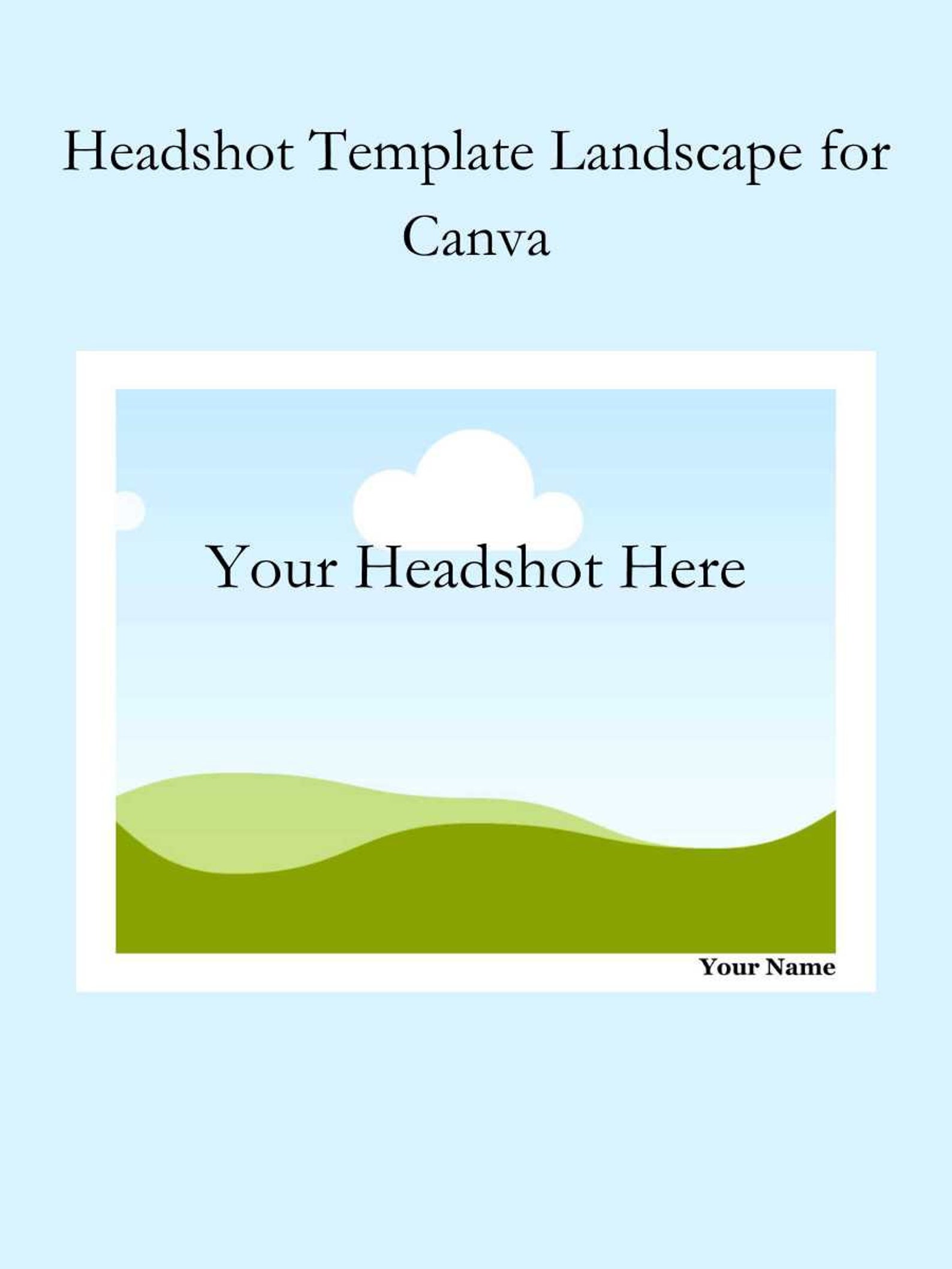 Editable Digital Headshot Canvas Template Name Headshot Border With ...