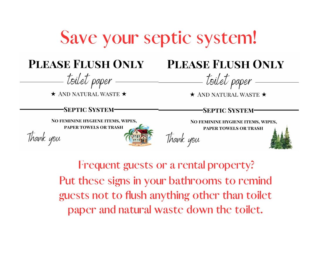 Septic System Warning Sign Instant Download Printable Downloadable Do ...