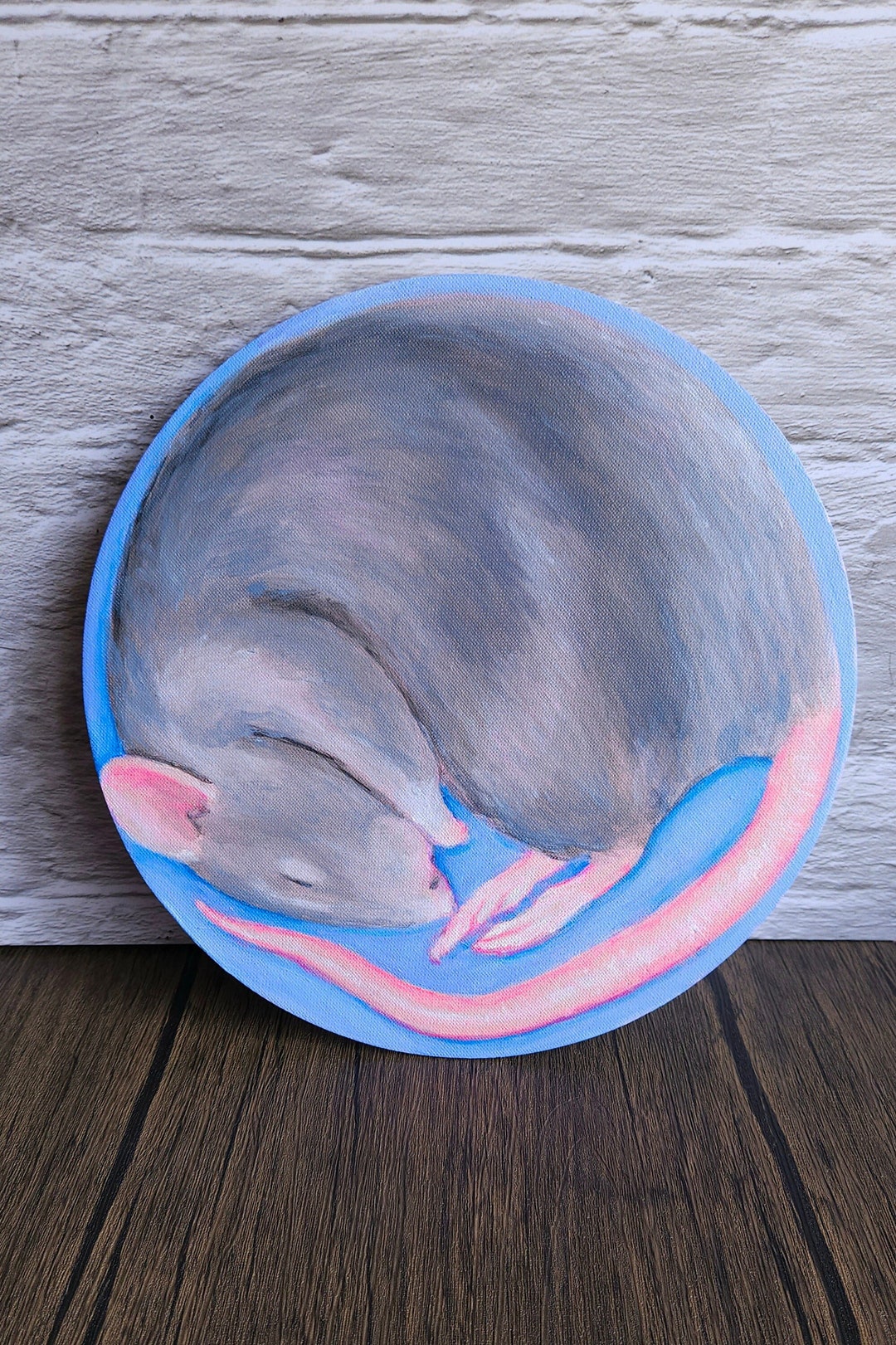 Pet Rat Painting, Cute Rat Art, Hand Painted Canvas Art, Gift for Rat ...