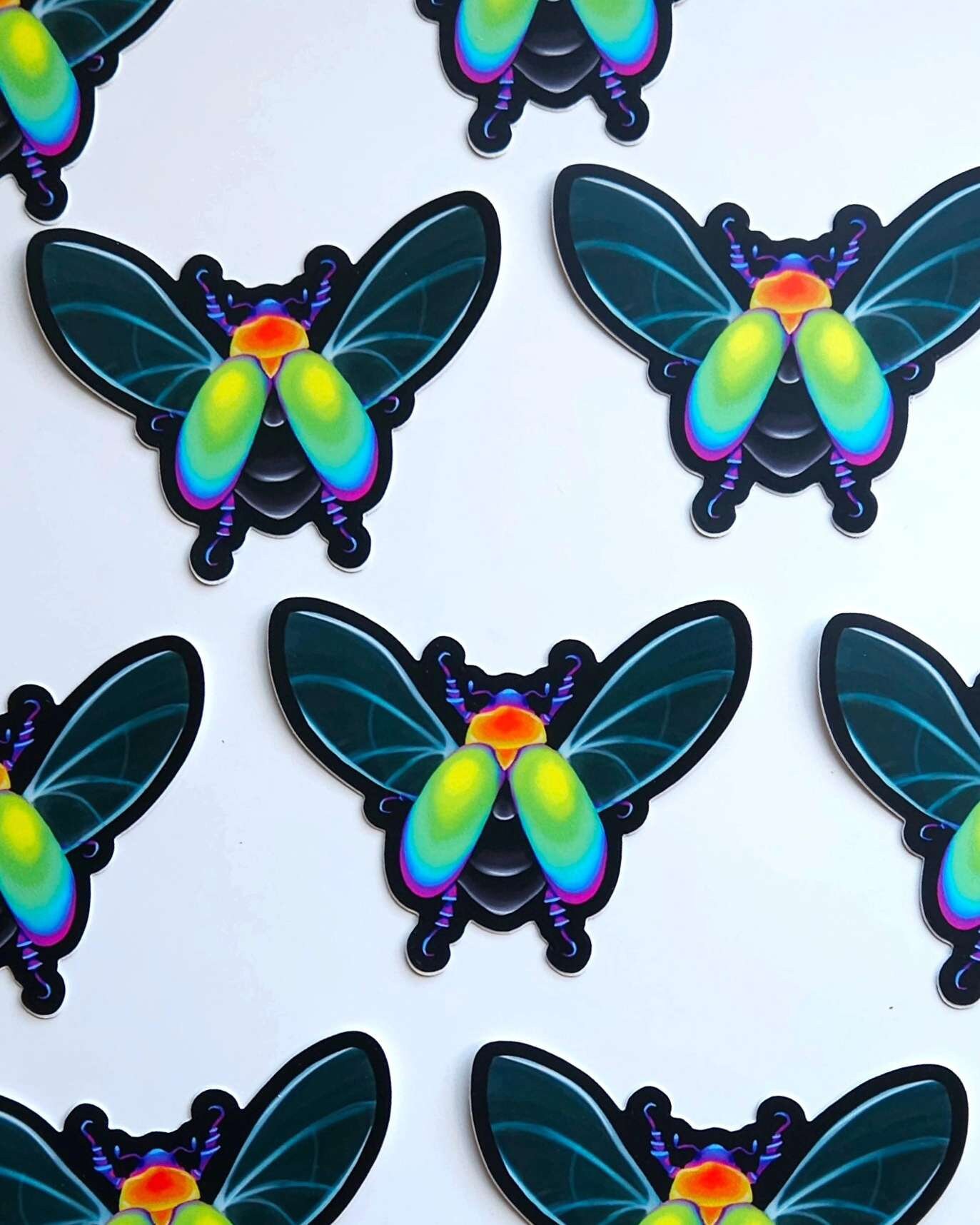 Beetle Sticker Waterproof, Weatherproof Vinyl Sticker, Bug Art Sticker ...