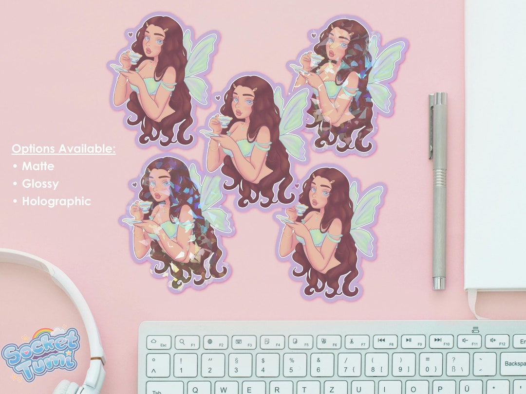 Cute Fairy Sticker, Fairycore Stickers for Laptop, Tea Lover Gift, Fae ...