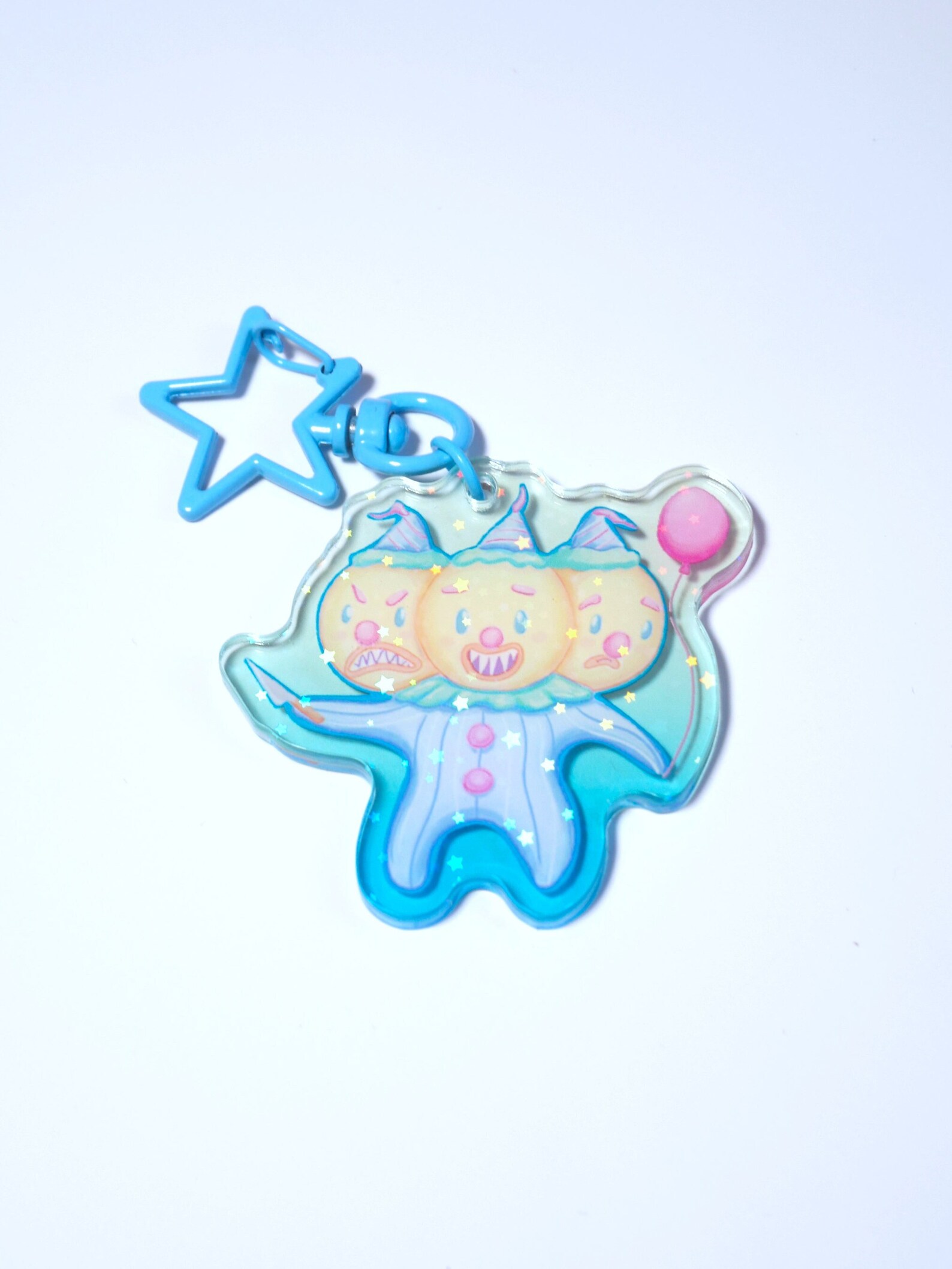 Clown Keychain, Holographic Acrylic Charm, Clowncore Accessories, Clown ...