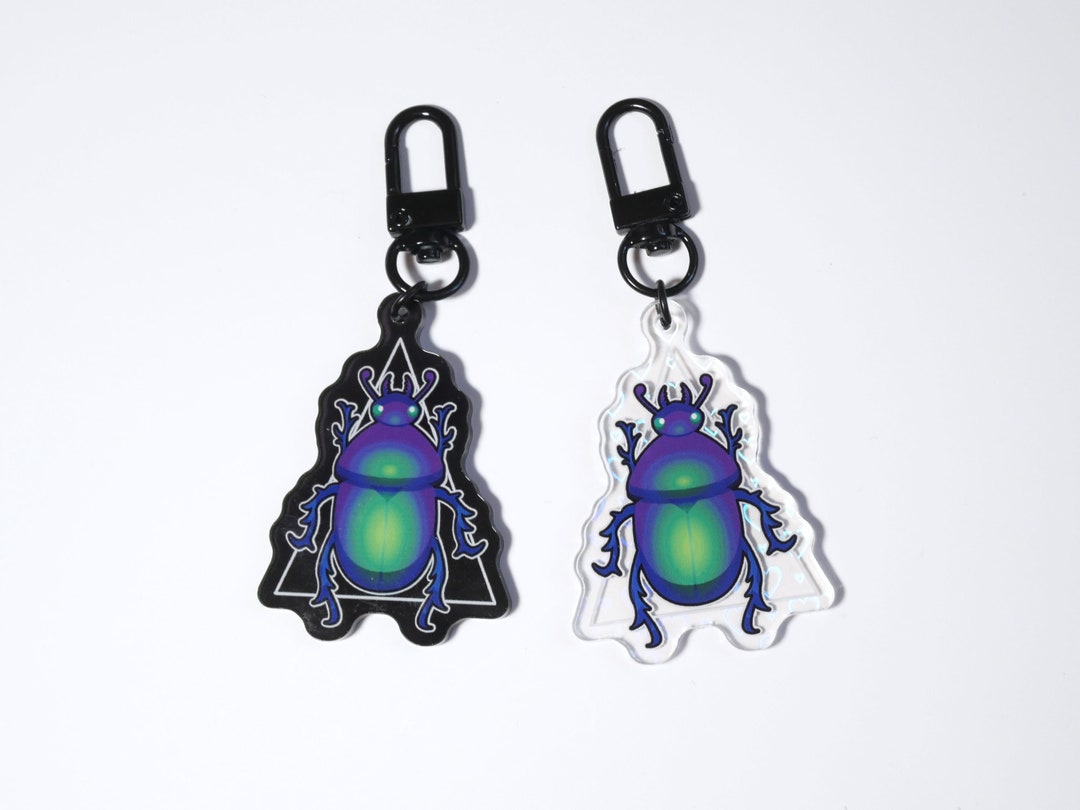 Beetle Keychain, Holographic Acrylic Charm, Bug Accessories - Etsy