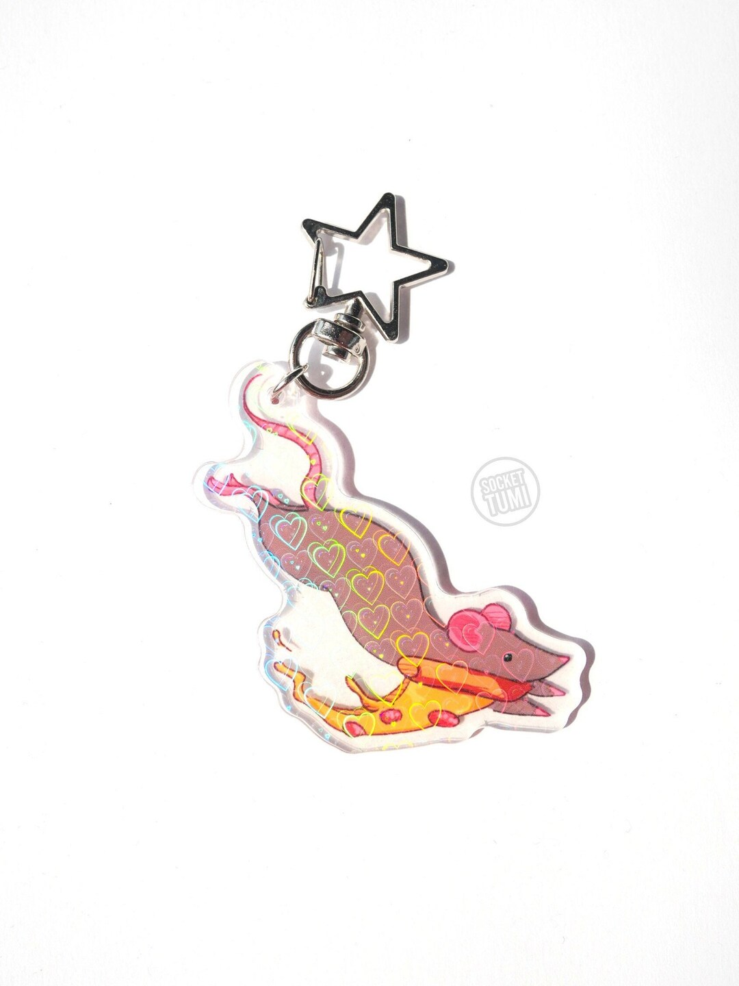 Cute Rat Heart Keychain, Pizza Rat Accessories, Cute Rat Gifts for ...