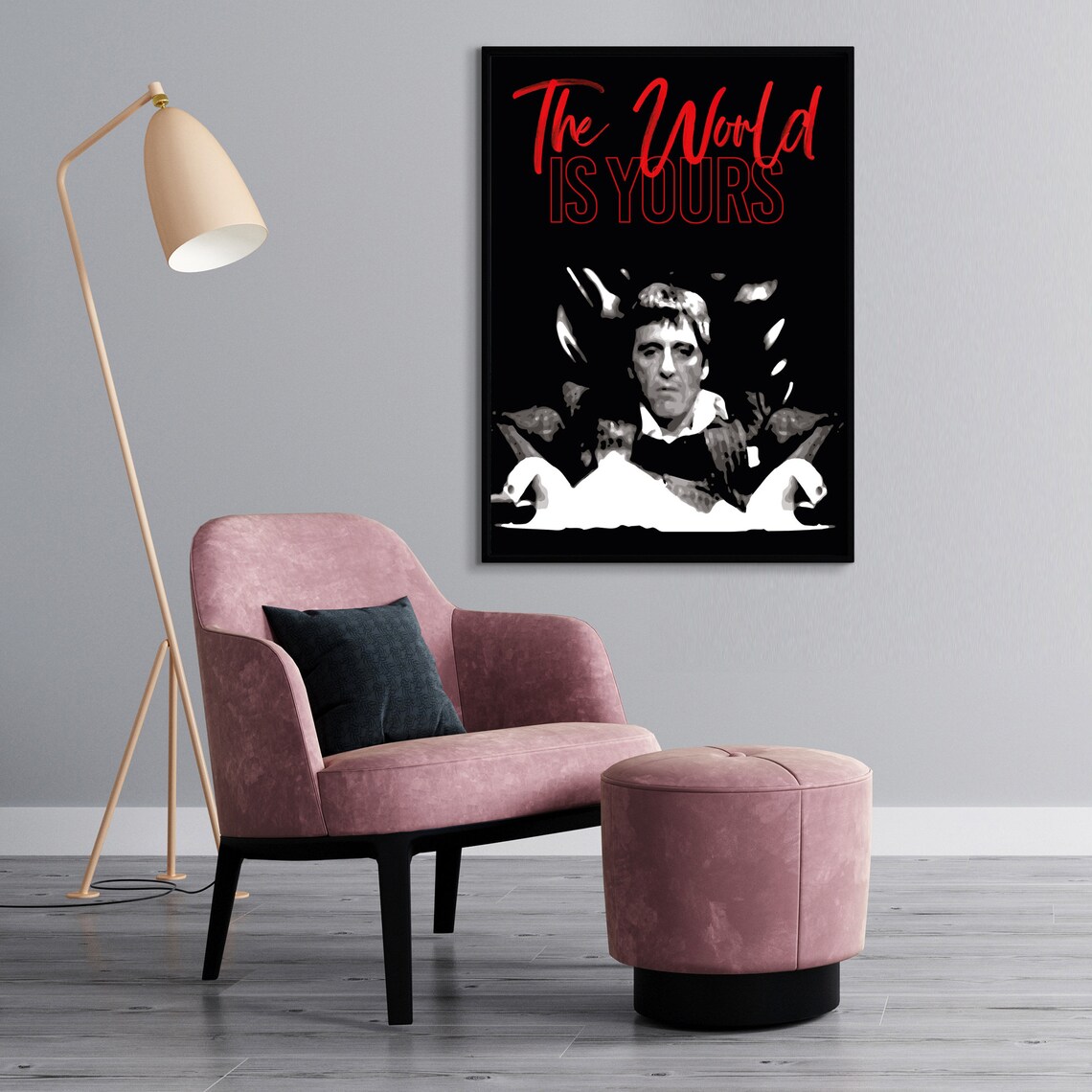 Scarface, Tony Montana, the World is Yours, Blood Text, Wall Art ...