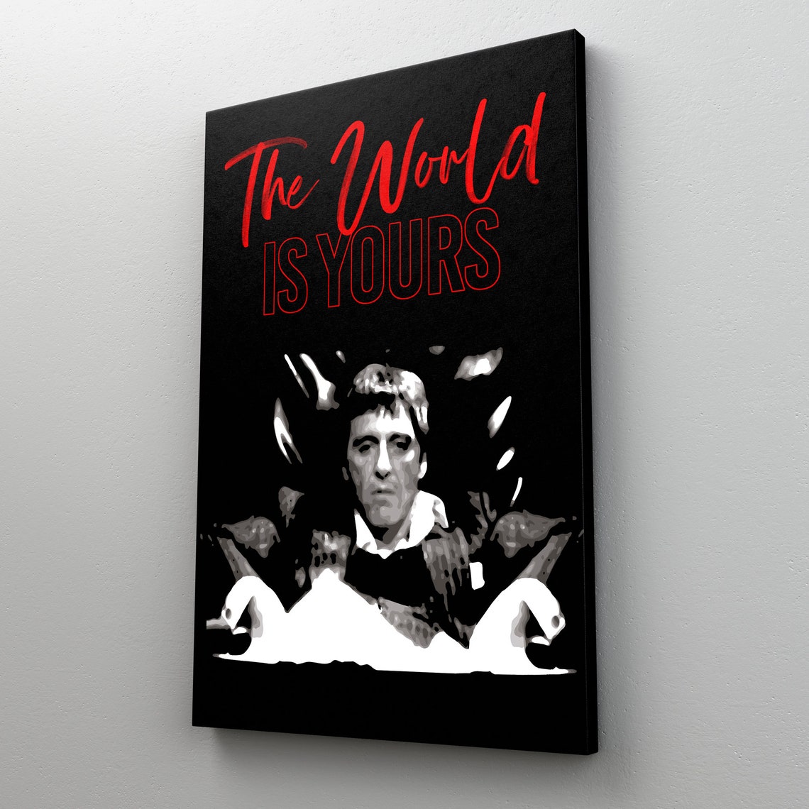 Scarface, Tony Montana, the World is Yours, Blood Text, Wall Art ...