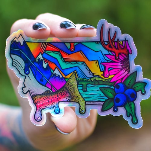 Montana Holographic Sticker MT Sticker GNP Art 406 Sticker - Etsy