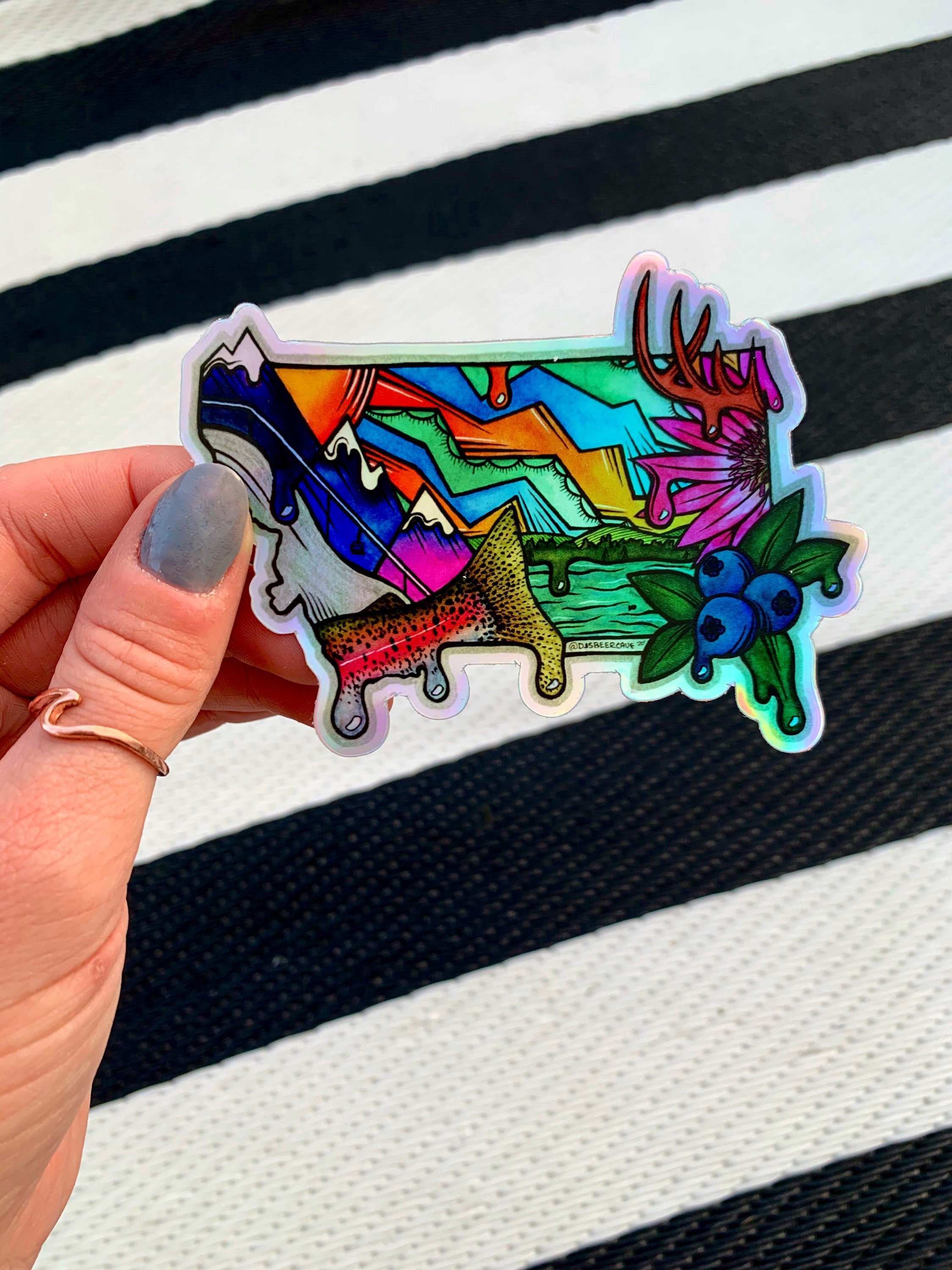 Montana Holographic Sticker MT Sticker GNP Art 406 Sticker - Etsy