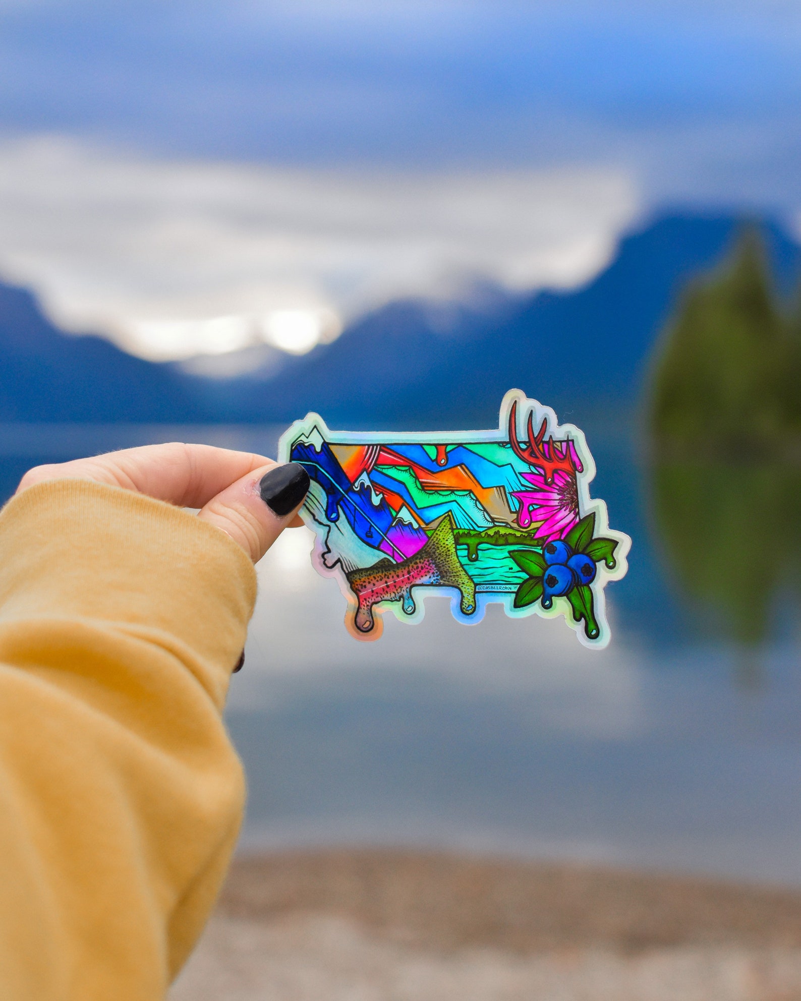 Montana Holographic Sticker MT Sticker GNP Art 406 Sticker - Etsy