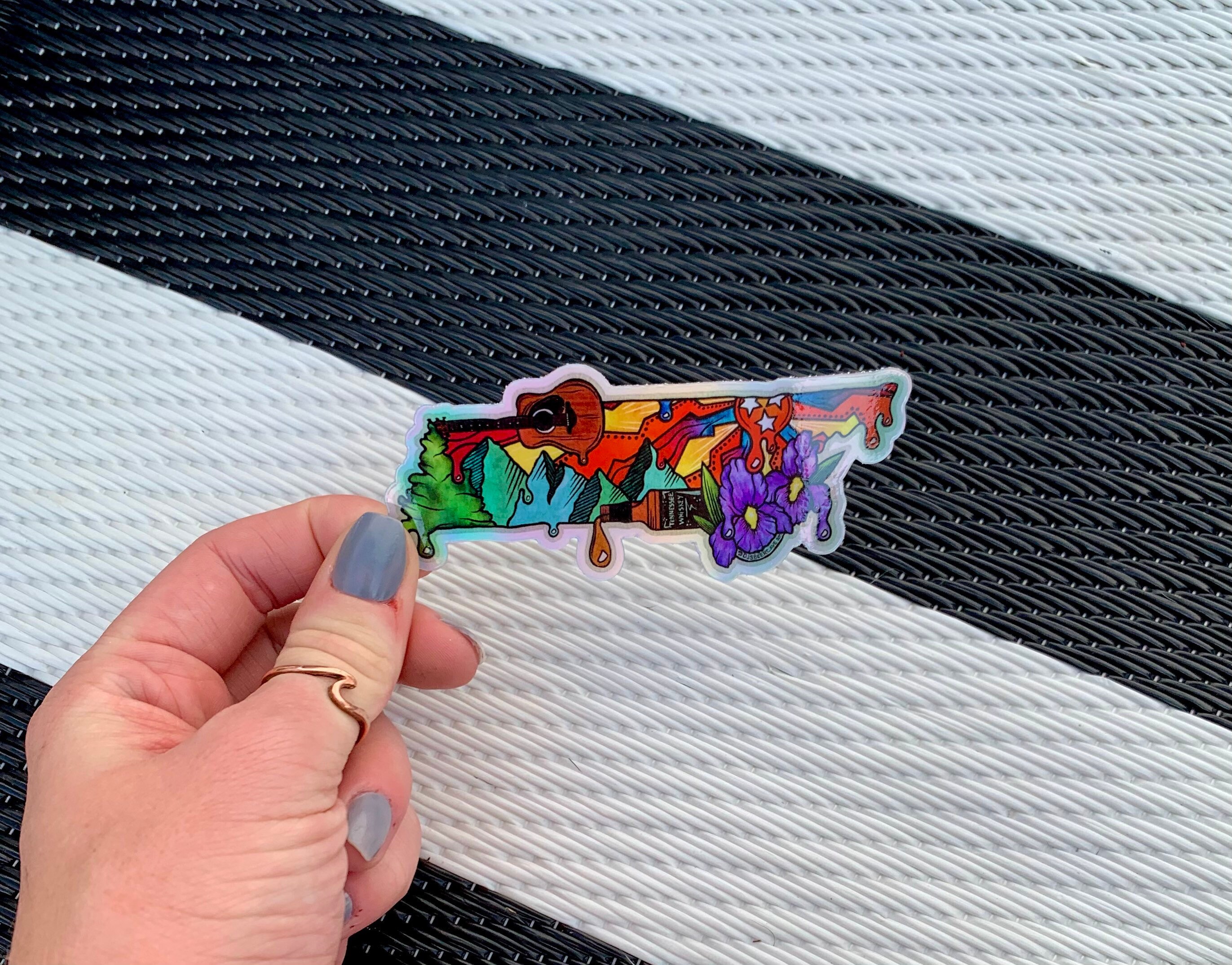 TENNESSEE Holographic Sticker, Tn Sticker, Waterproof Sticker, State ...