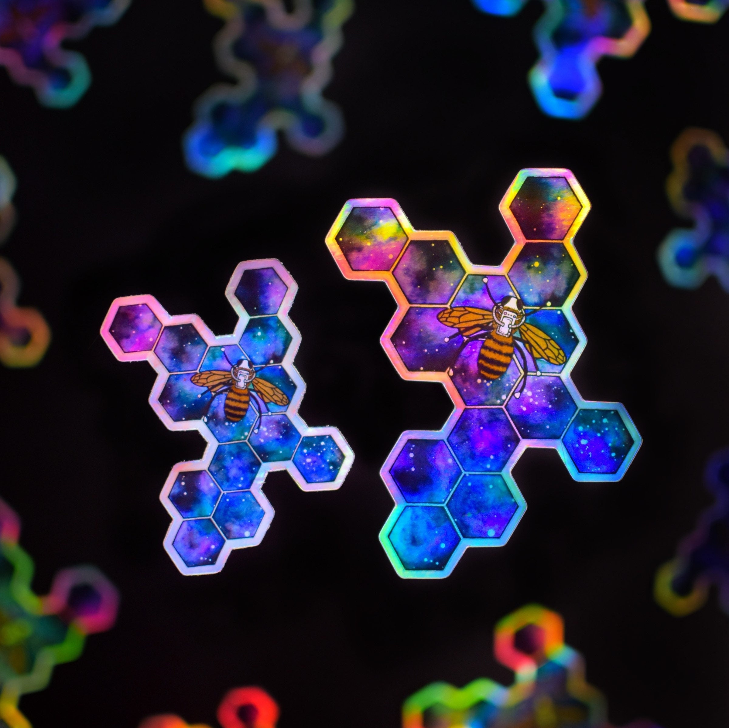 Space Bee Holographic Sticker Bee Art Bee Sticker Wasp | Etsy