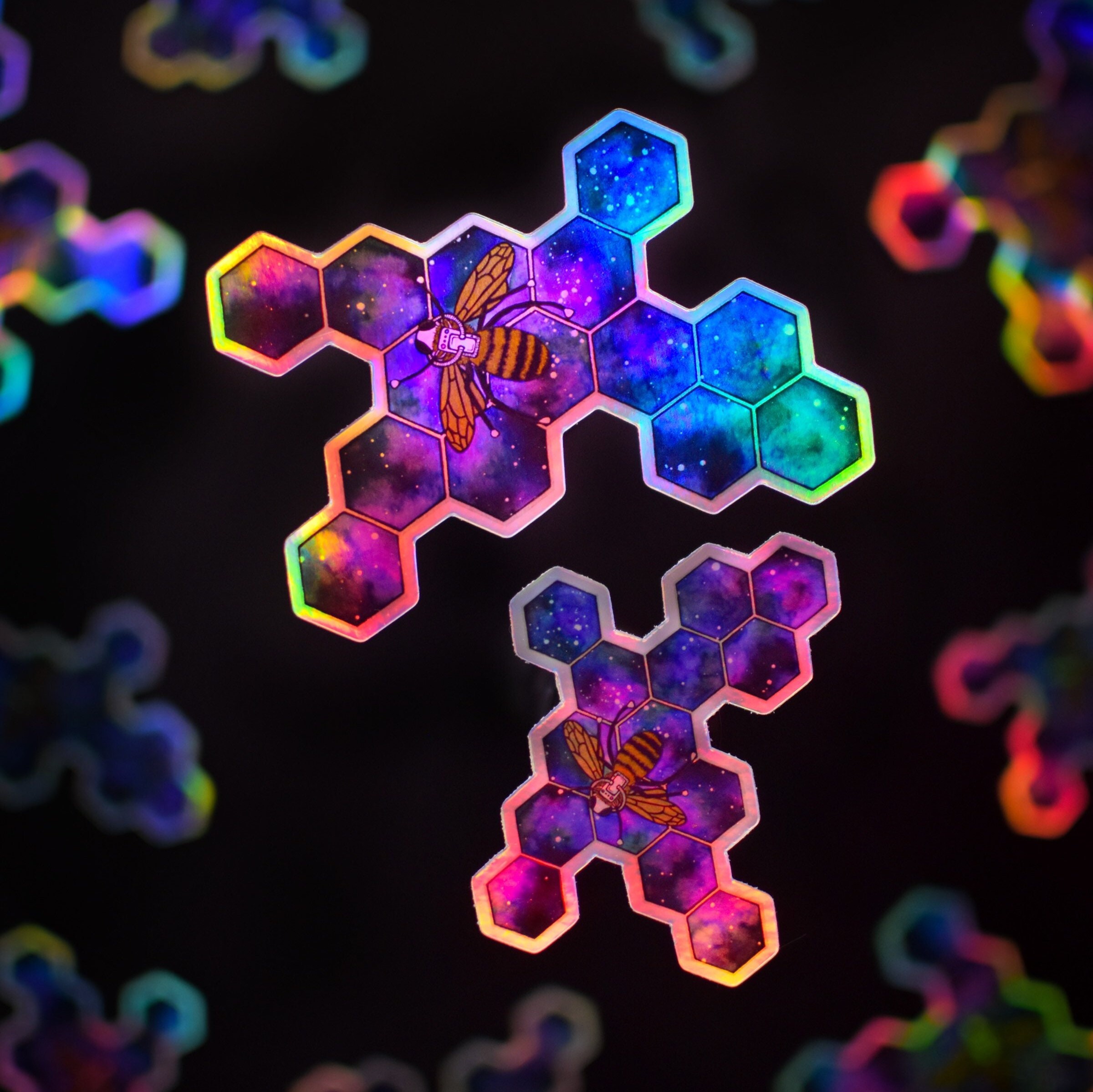 Space Bee Holographic Sticker Bee Art Bee Sticker Wasp | Etsy